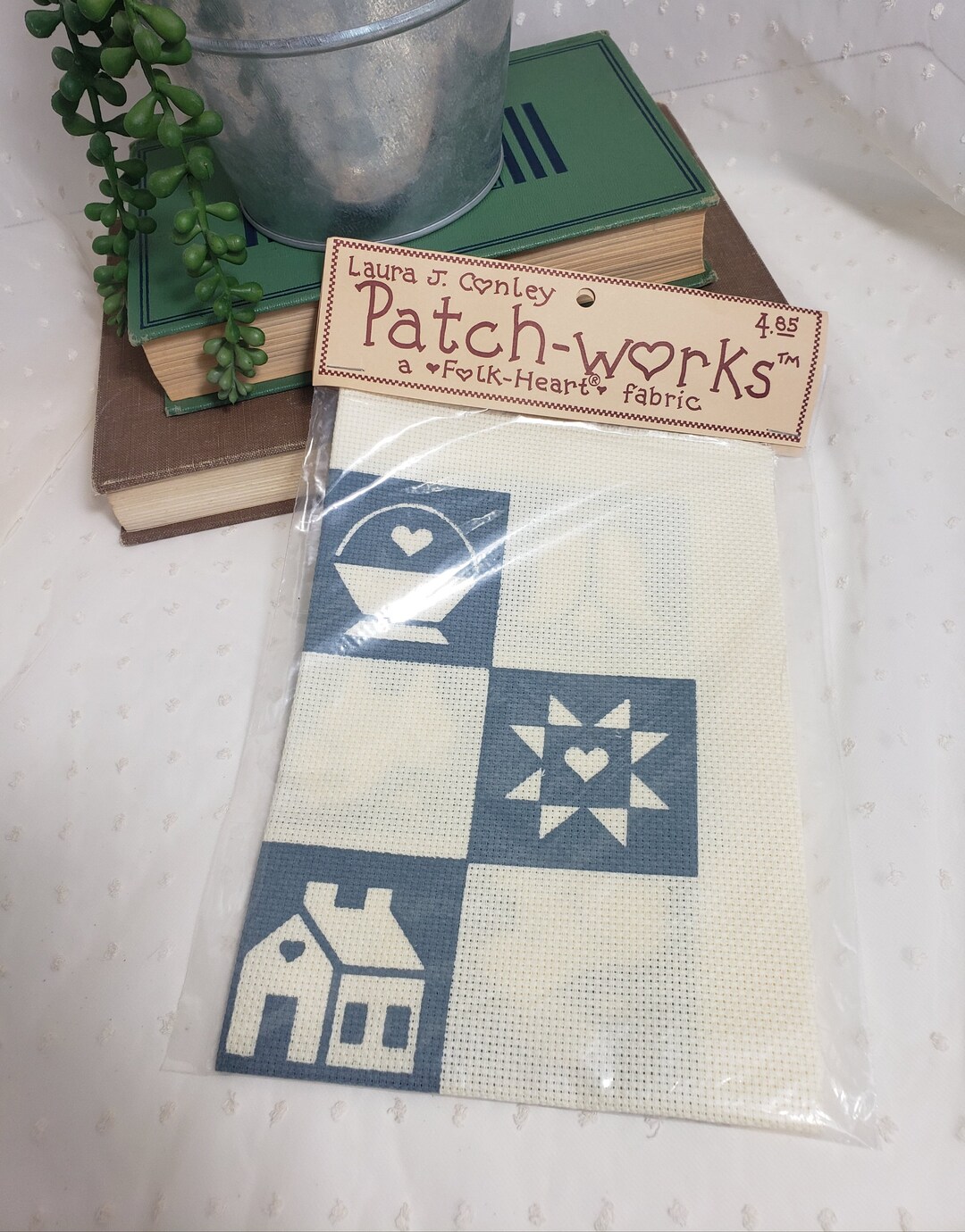 Laura J. Conley Patch Works Stamped Cross Stitch Fabric AIDA 14 Count ...