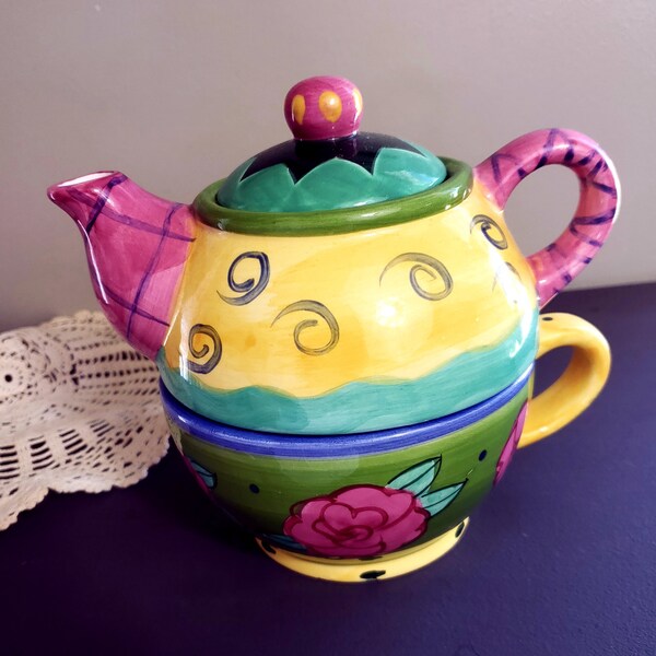 Teapot and Cup Set - Etsy