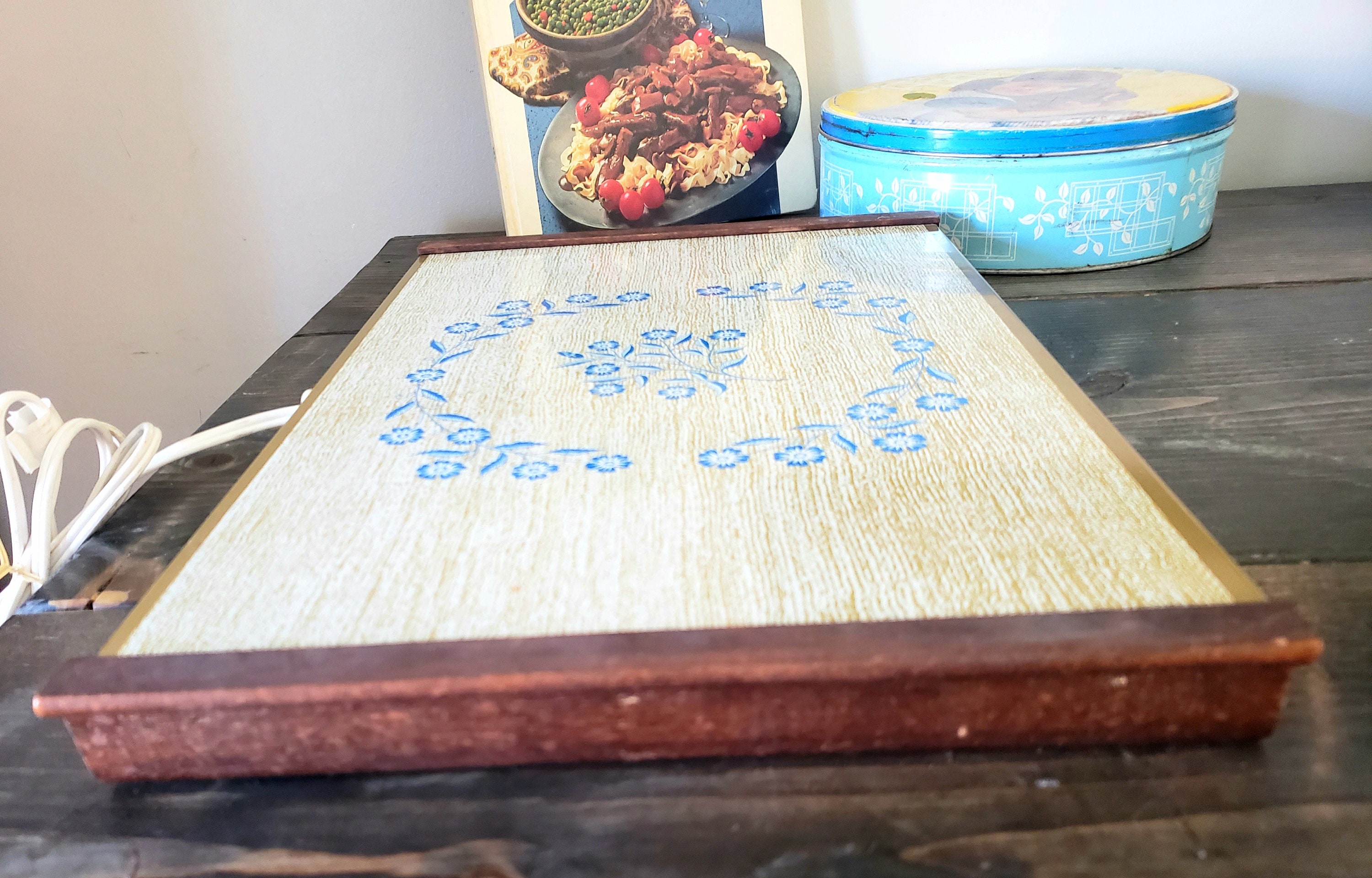 1950s Warm-o-plate, Hot Plate, Heated Trivet, Blue Cornflower Pattern ...