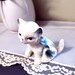 Vintage Small Ceramic Cat Figurine With Blue Bow, Made in Japan - Etsy
