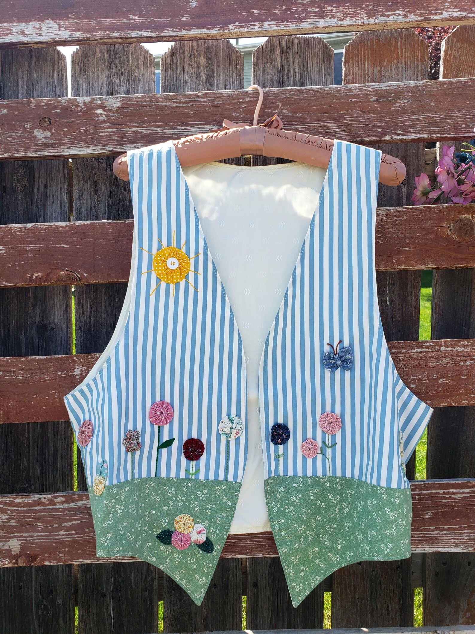 Vintage Striped Floral Teacher Vest, Colorful Vest - Etsy