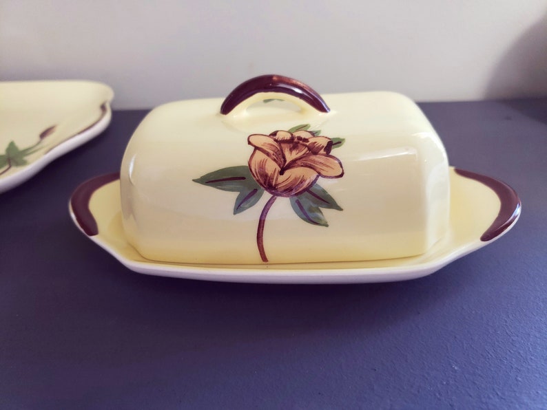 Set of Vintage 1940s Weil Ware Yellow Rose Hand Decorated - Etsy