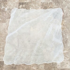 Set of 3 Vintage White Sheer White Handkerchiefs, 2 With Embroidered ...