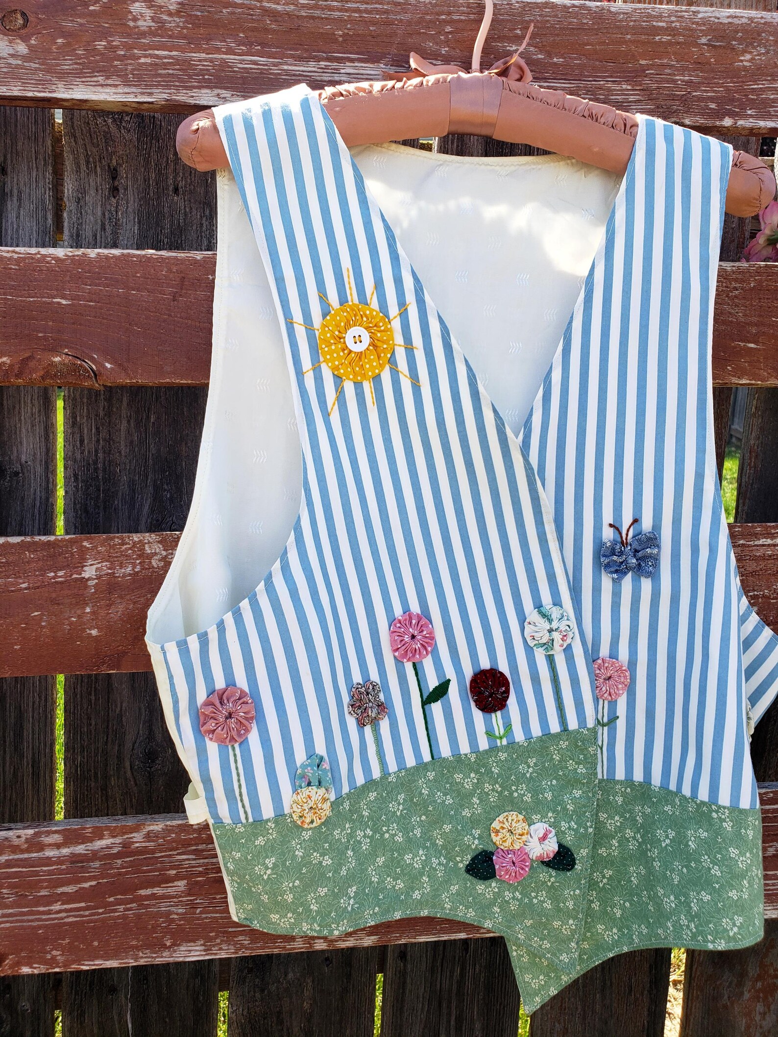 Vintage Striped Floral Teacher Vest, Colorful Vest - Etsy