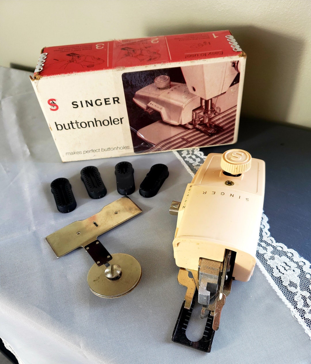 1960s Vintage Singer Buttonholer Attachment, Automatic Buttonhole ...