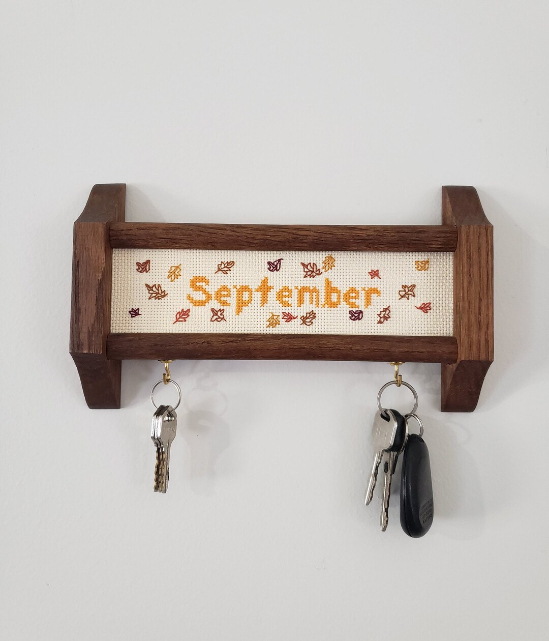 Vintage Needlepoint Monthly Calendar Key Rack All 12 Months - Etsy