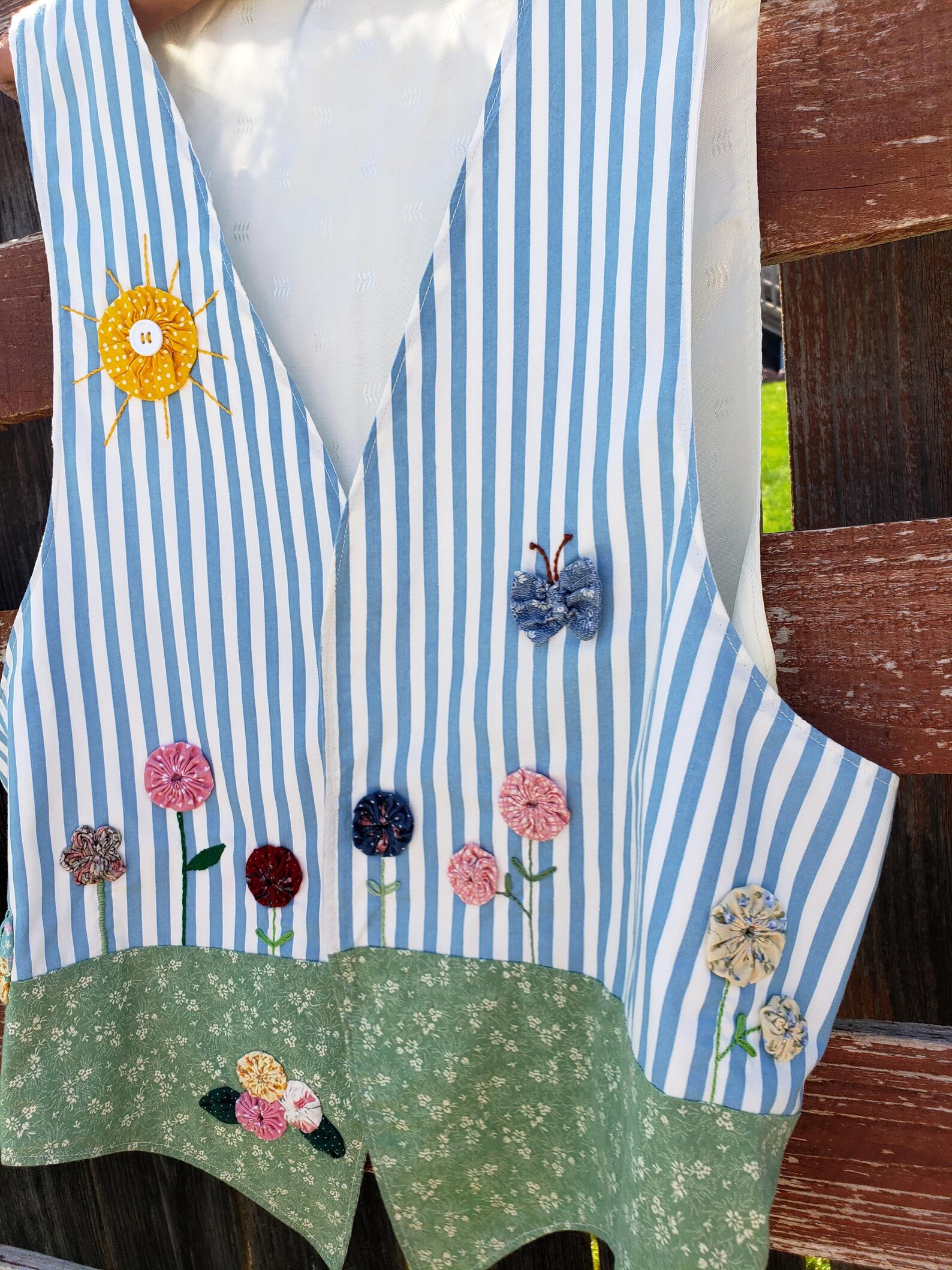 Vintage Striped Floral Teacher Vest, Colorful Vest - Etsy