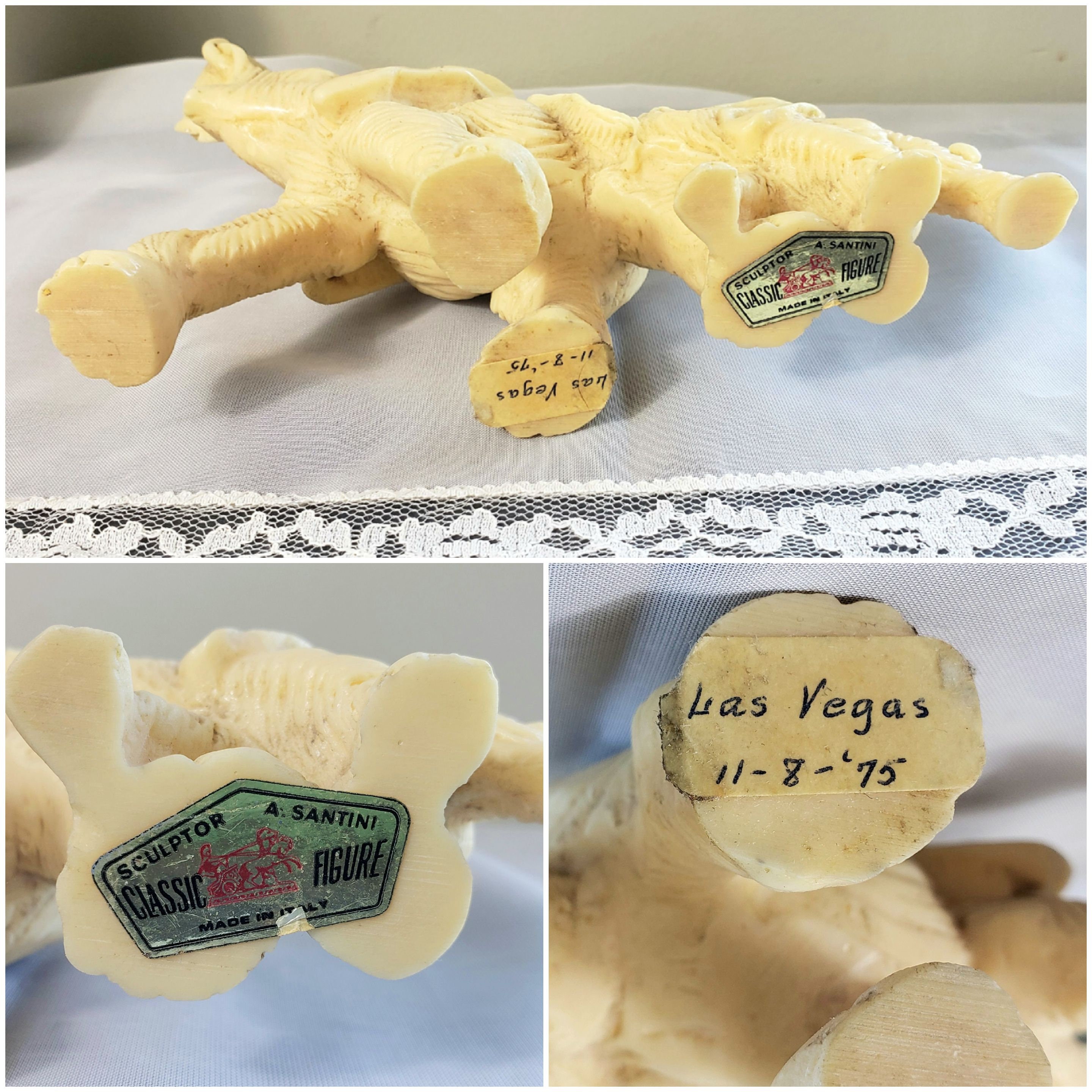 1970s Vintage A. Santini Resin Mother and Baby Elephant - Etsy