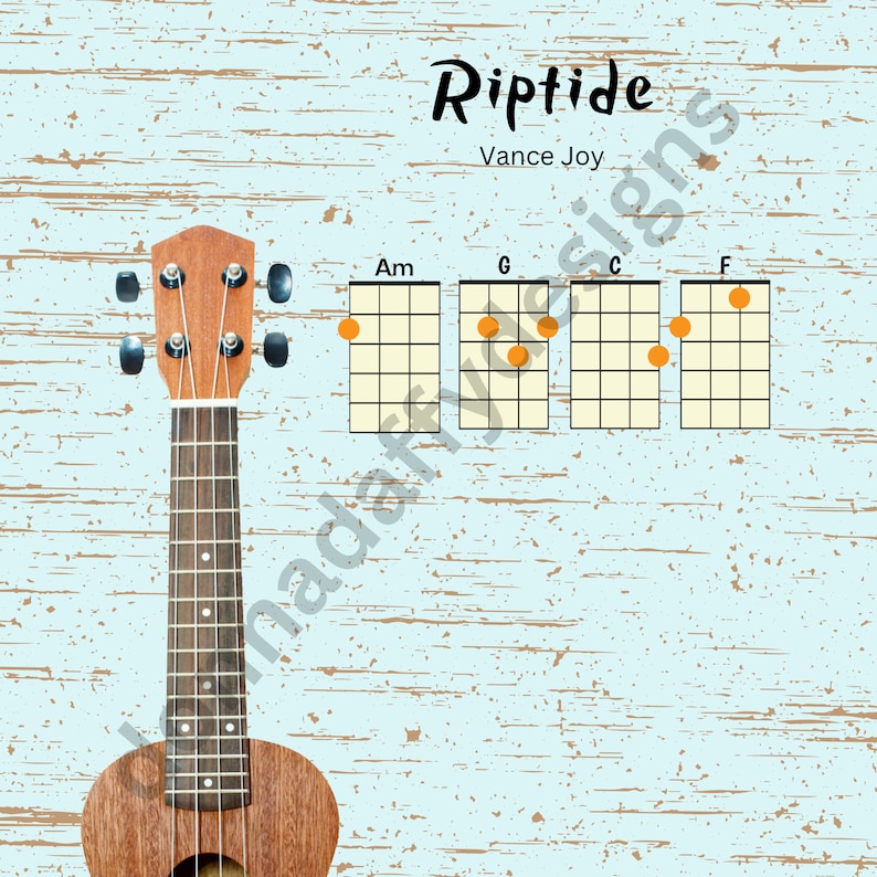First Songs I Learned to Play on My Ukulele. Riptide by Vance Joy - Etsy