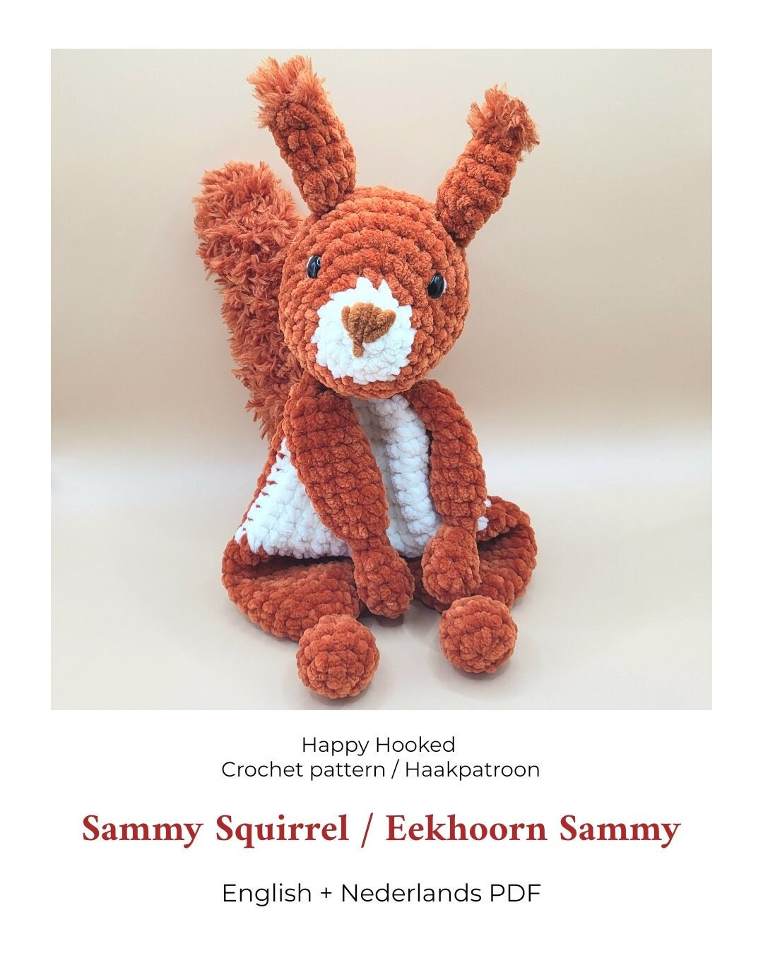 Sammy Squirrel Crochet Pattern / Eekhoorn Sammy Haakpatroon - Etsy
