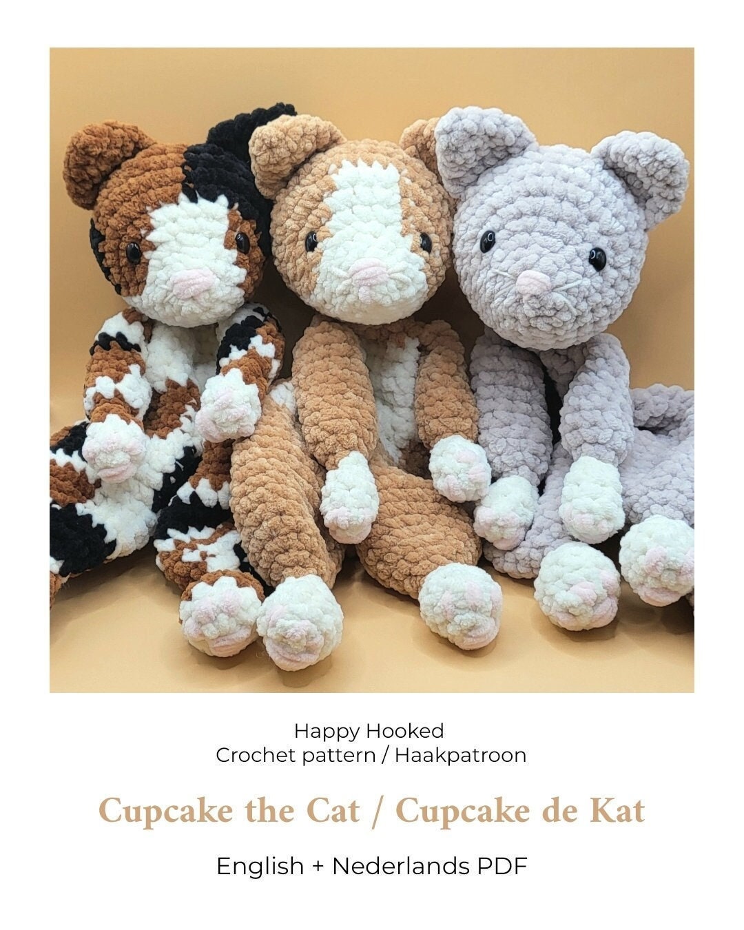 Cupcake the Cat Crochet Pattern / Cupcake De Kat Haakpatroon - Etsy