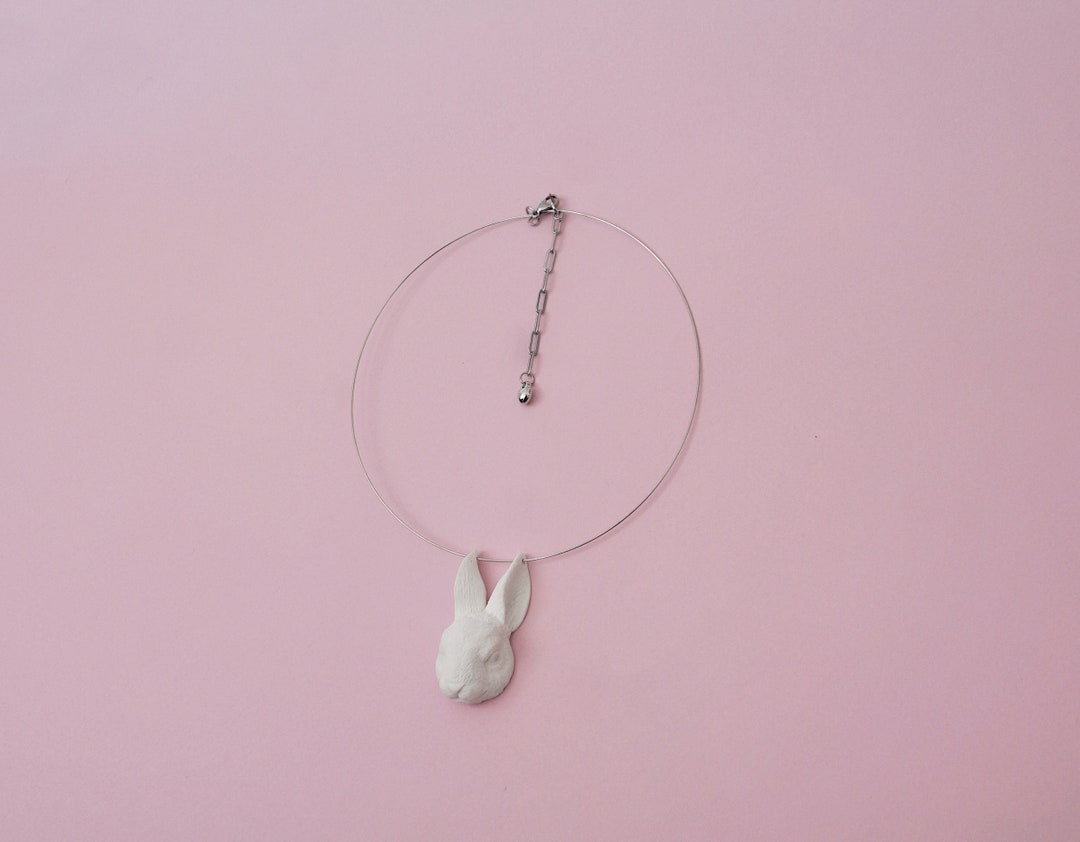 White Rabbit Collar / White Rabbit / White Rabbit Necklace - Etsy