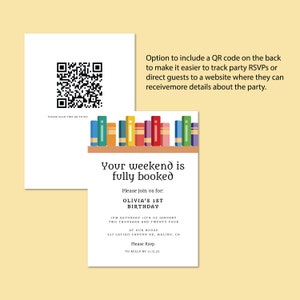 Library Book Birthday Invitation - Etsy