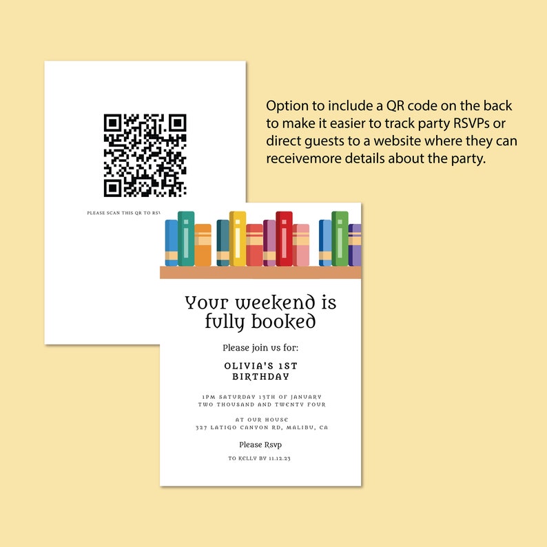 Library Book Birthday Invitation - Etsy