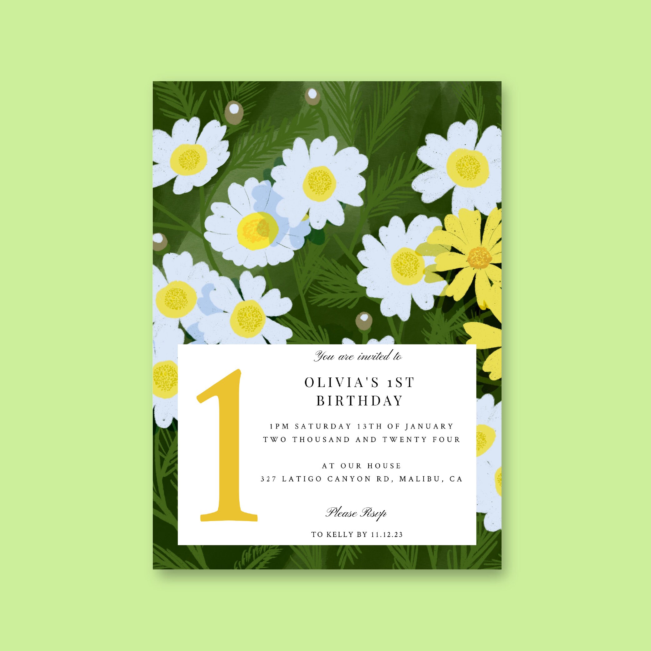 Daisy Field Invitation - Etsy