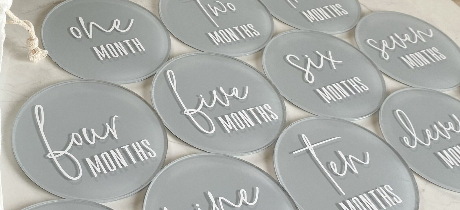 Acrylic Baby Milestone Discs Monthly Photo Props for - Etsy