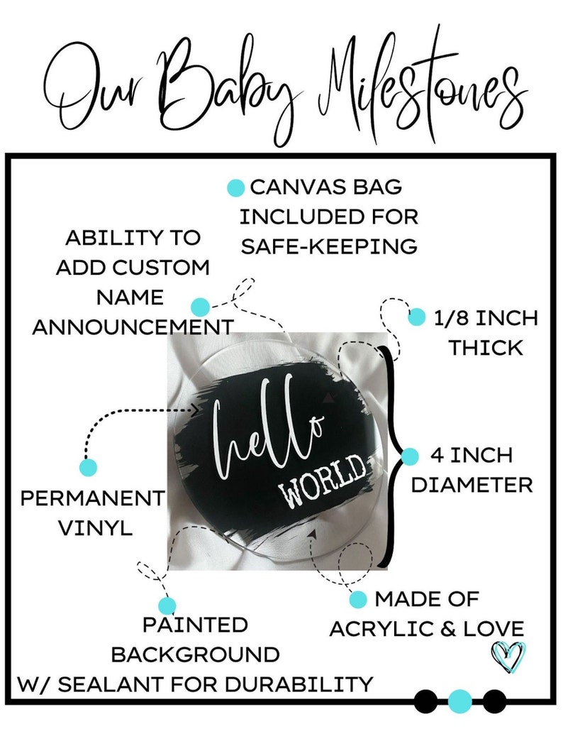 Monthly Milestone Cards, Baby Photo Props, Name Announcement, Hello ...