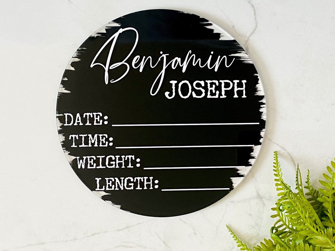 Modern Birth Stats Sign, Personalized Hospital Birth Announcement Sign ...