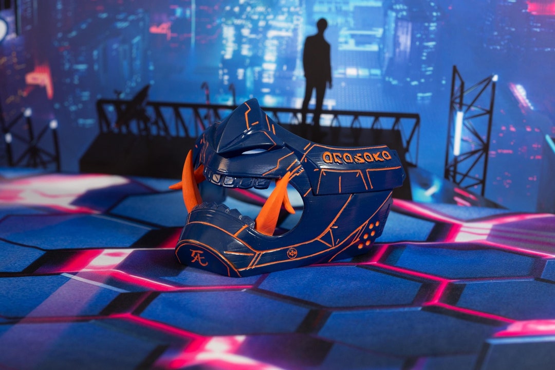 Cyberpunk Techno Mask Arasaka, Oni Mask, Samurai Japanese Armor Mempo ...