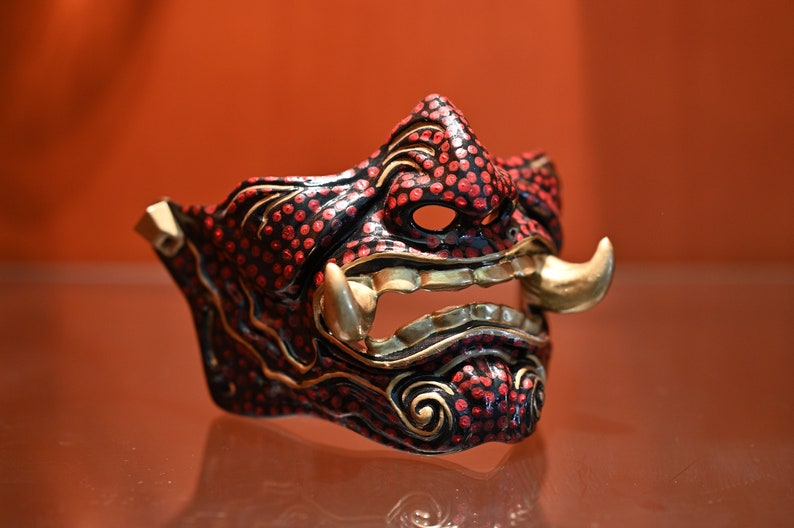 Bane Oni Mask: Samurai Warrior, Mempo, Hannya, Halloween, Carnival ...