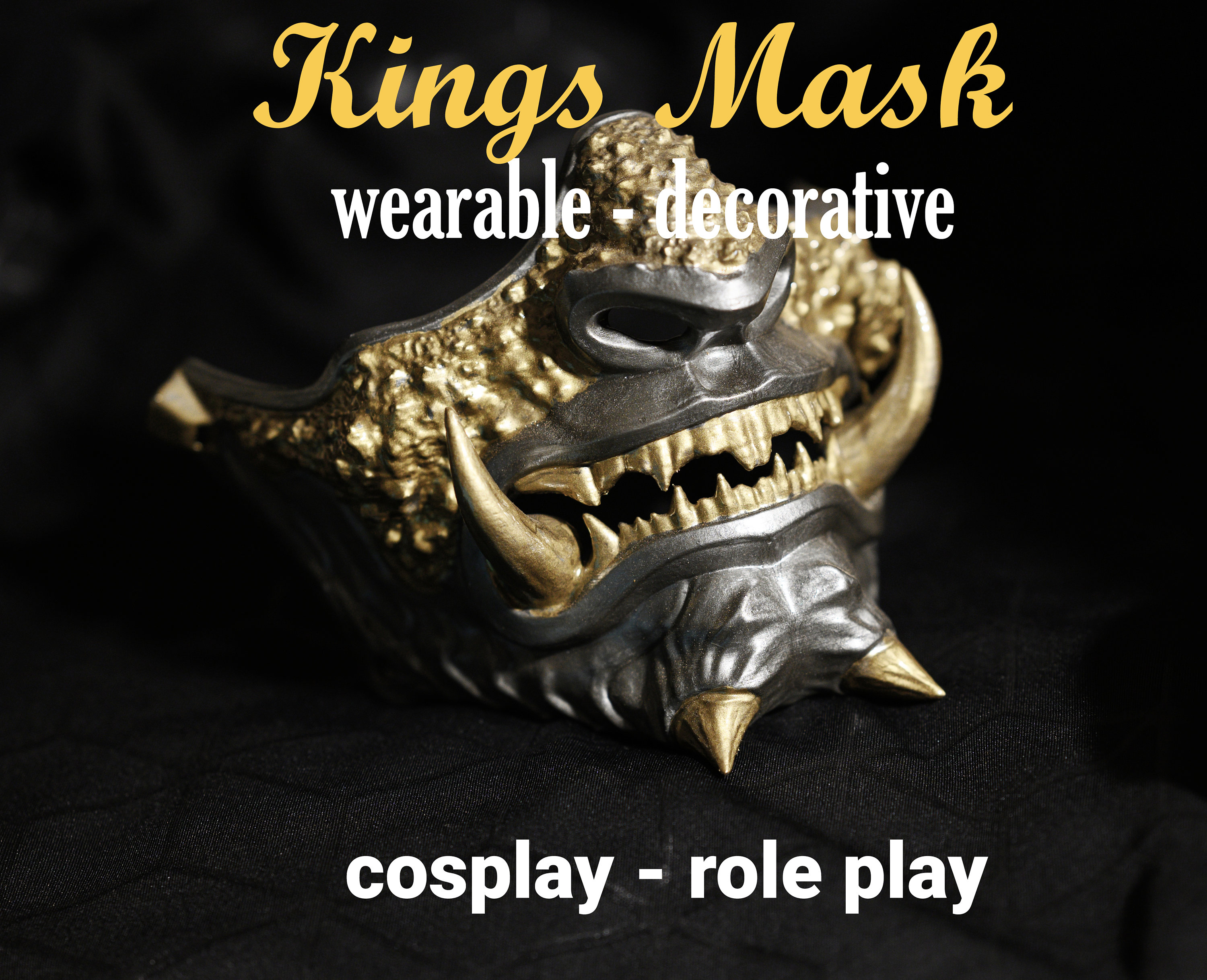 Oni Mask Half Samurai Lord Mask Japanese Hannya Mask Menpo Halloween ...