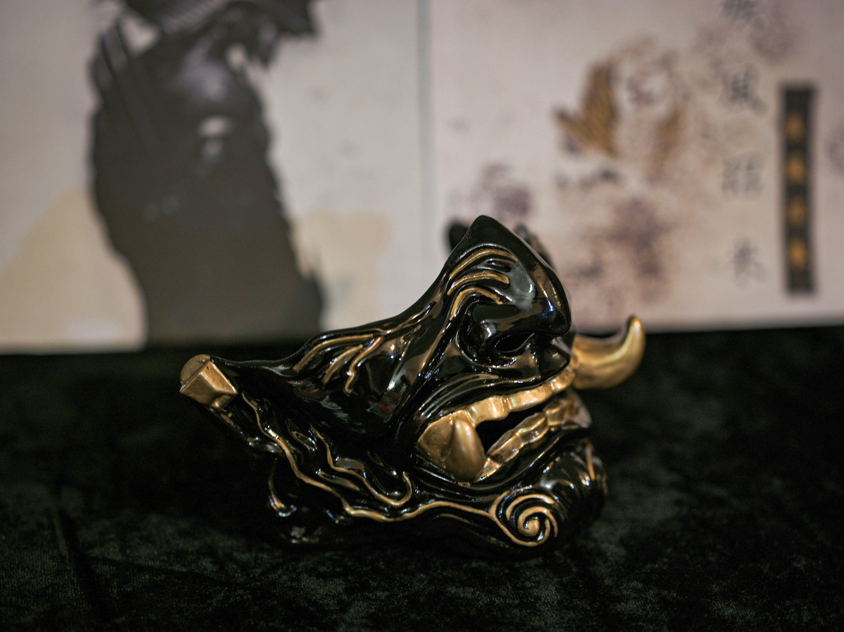 Erebus Oni Mask Half Face Mask Menpo Samurai Mask Japanese Armor Hannya ...