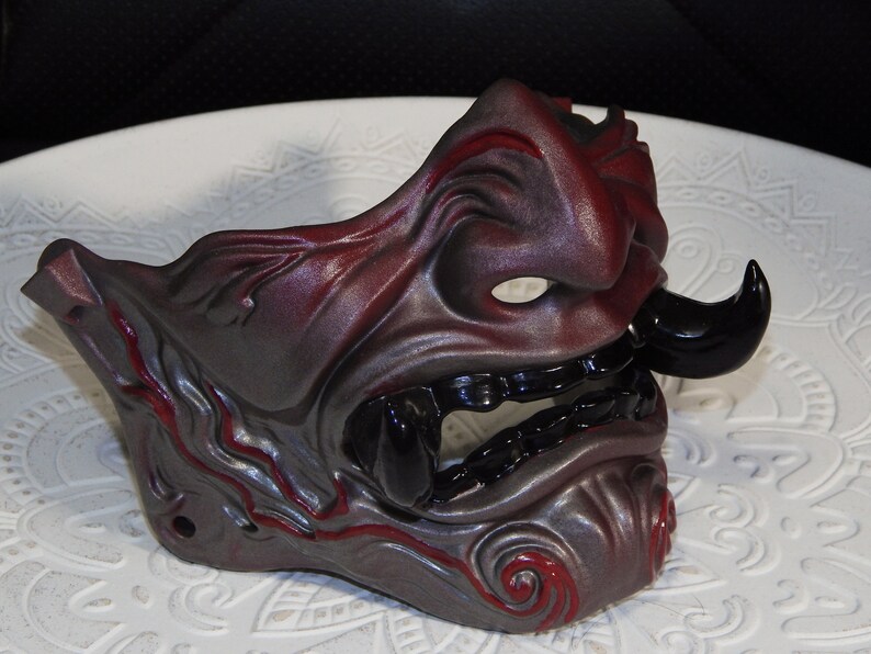 Forged Oni Mask Half Face Mask Japanese Samurai Mask Lord Mempo Mask ...