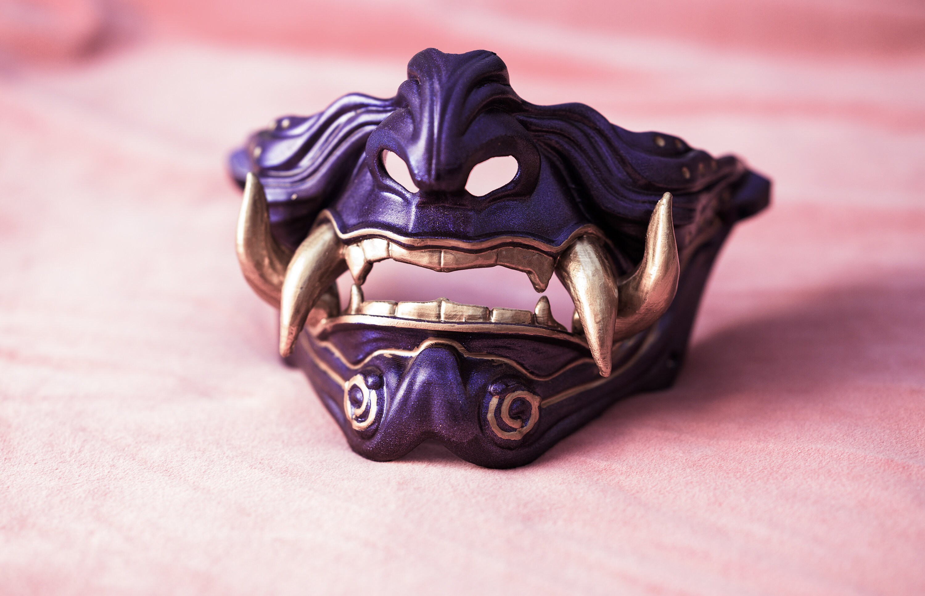 Alien Dna Oni Mask Samurai Mask Half Face Mask Japanese Armor Mempo Mask Hannya Halloween Mask