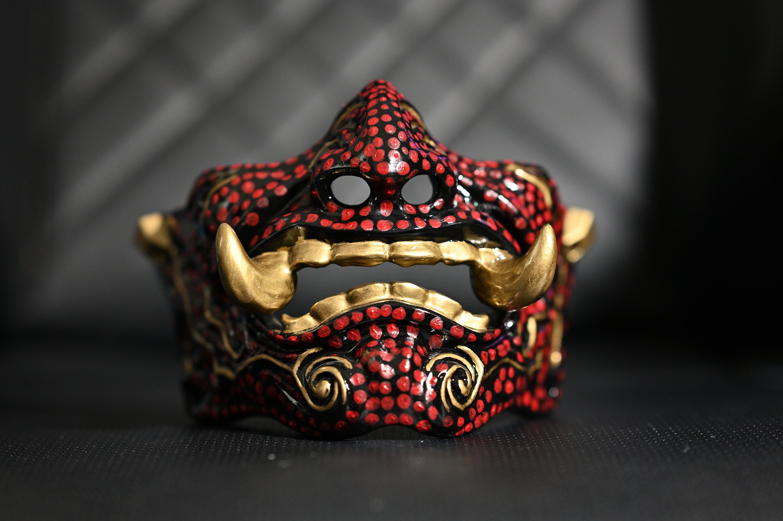 Bane Oni Mask Half Face Mask Japanese Samurai Mask Mempo Hannya Mask ...