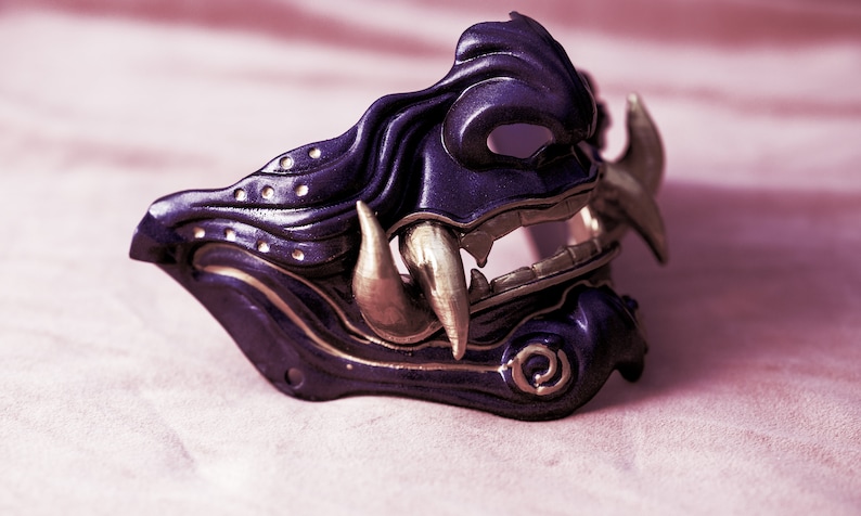 Alien DNA Oni Mask Samurai Mask Half Face Mask Japanese Armor Mempo ...