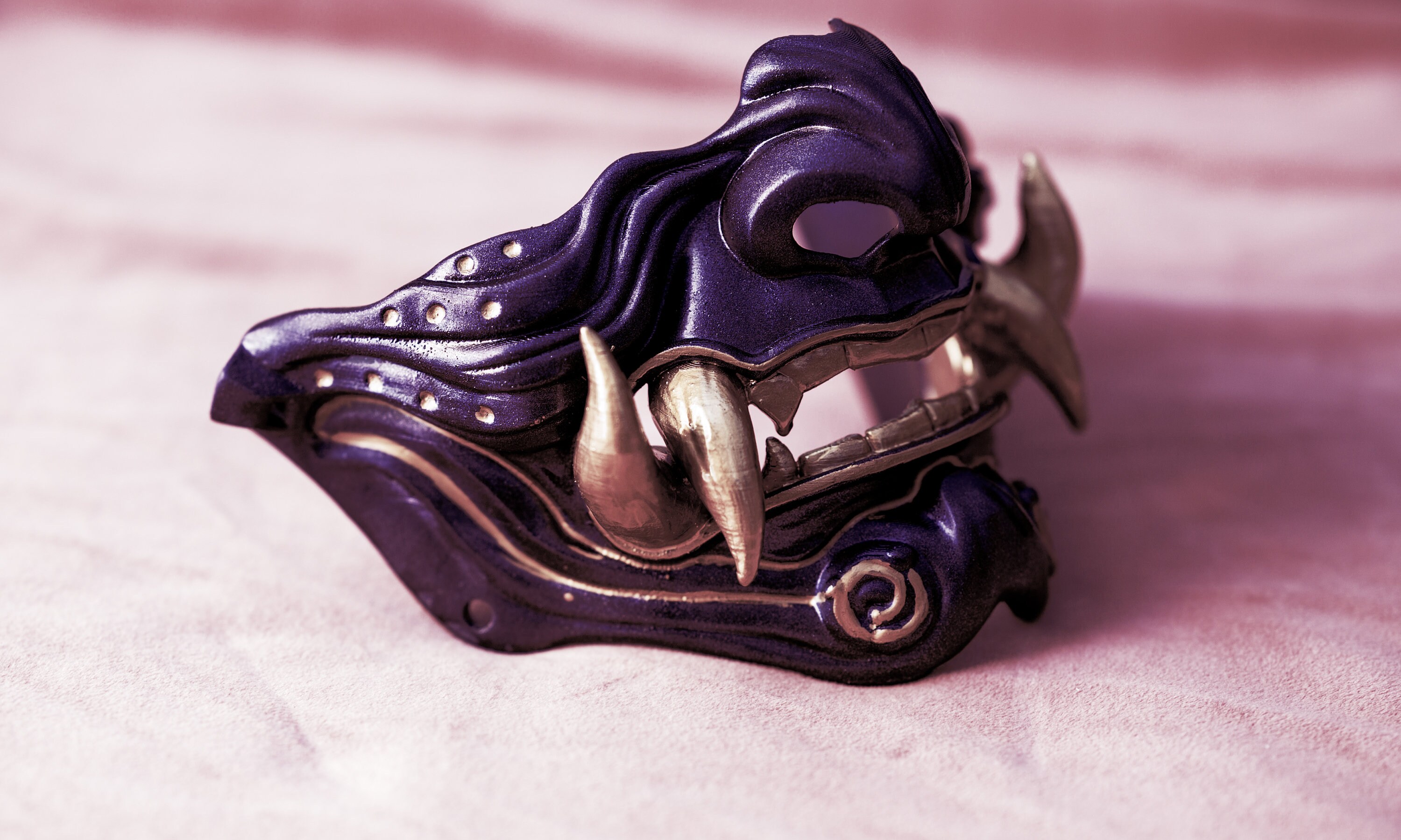 Alien DNA Oni Mask Samurai Mask Half Face Mask Japanese Armor Mempo ...