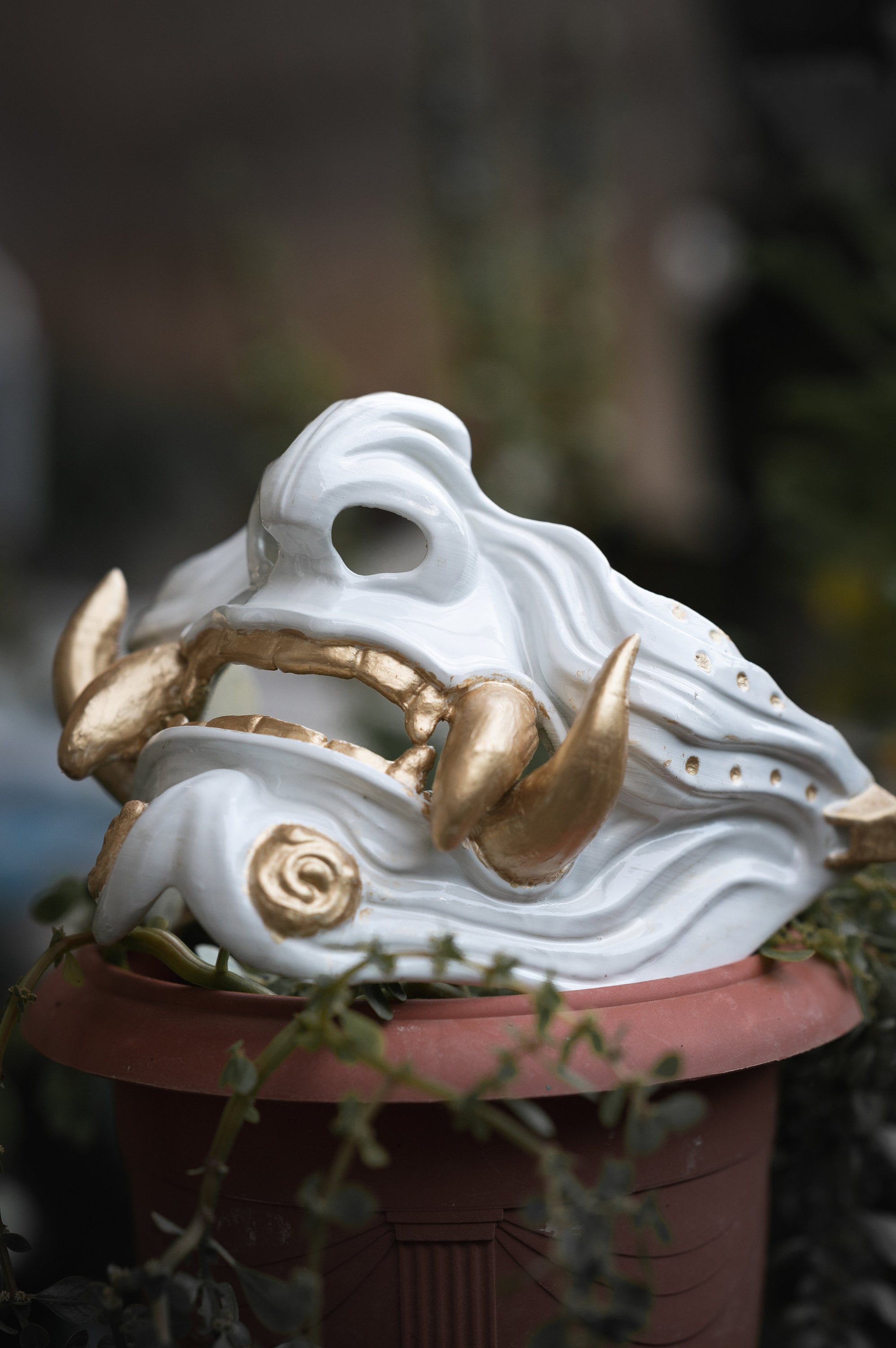 Aura Samurai Mask Japanese Armor Oni Mask Half Face Mask Masquerade ...