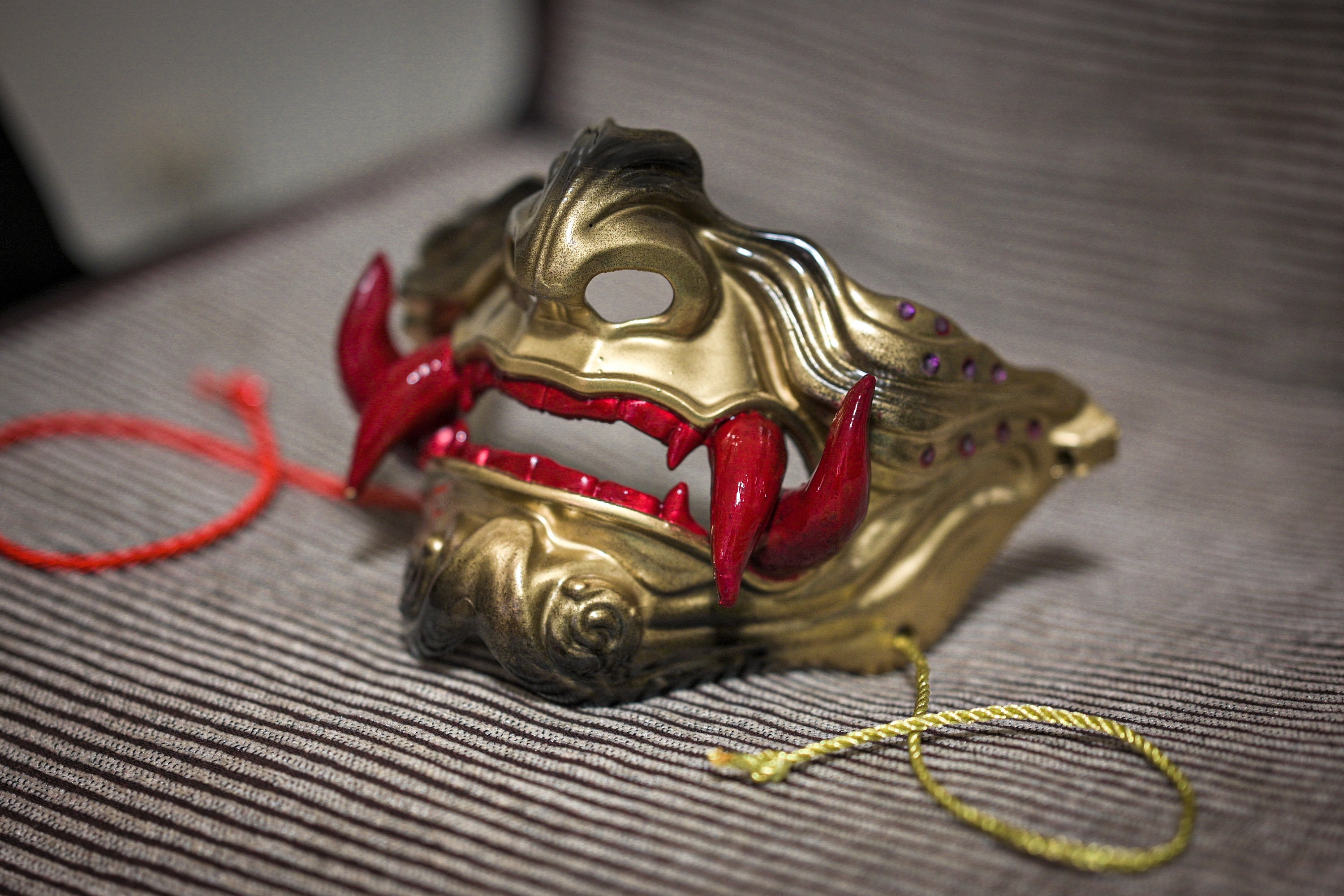 Blood Thirst Oni Mask Half Face Samurai Mask Japanese Armor Menpo Mask ...