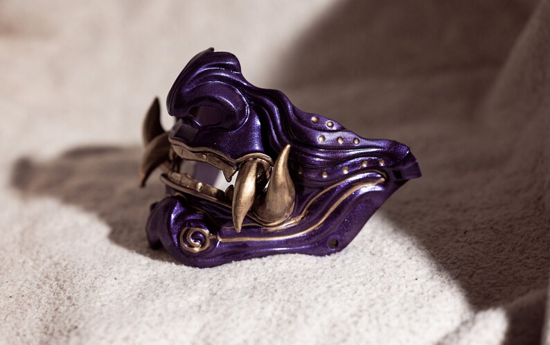 Alien DNA Oni Mask Samurai Mask Half Face Mask Japanese Armor Mempo ...