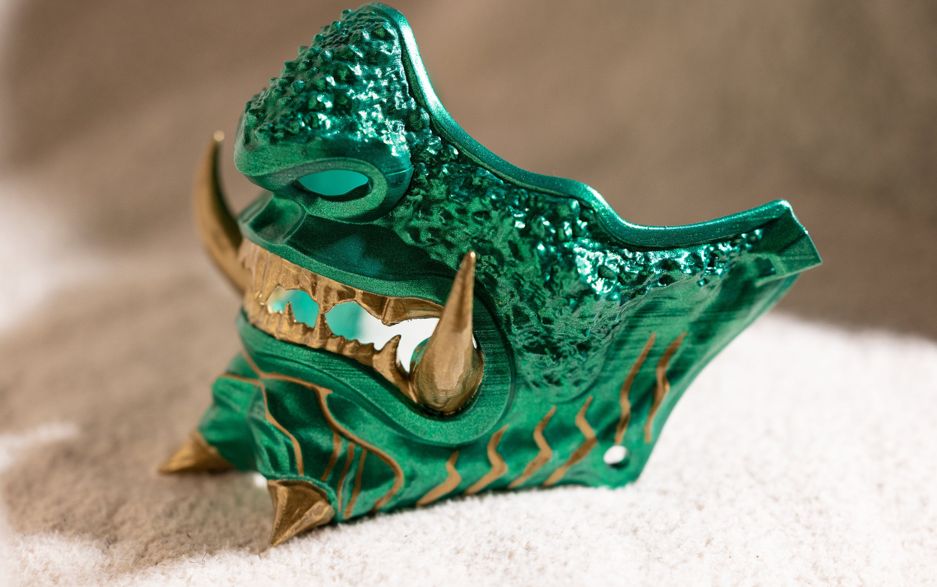 Oni Half Mask Japanese Lord Hannya Mask Menpo Ghost Samurai Mask ...