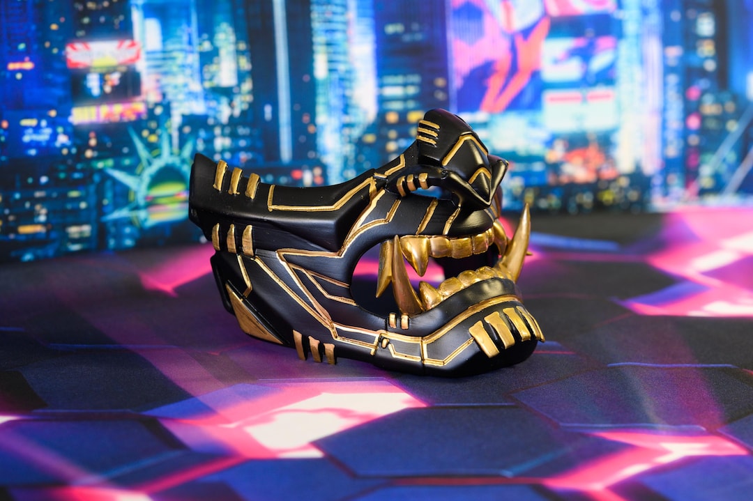 Techno Mask, Cyberpunk Mask, Oni Mask, Samurai Mask Japanese Armor ...