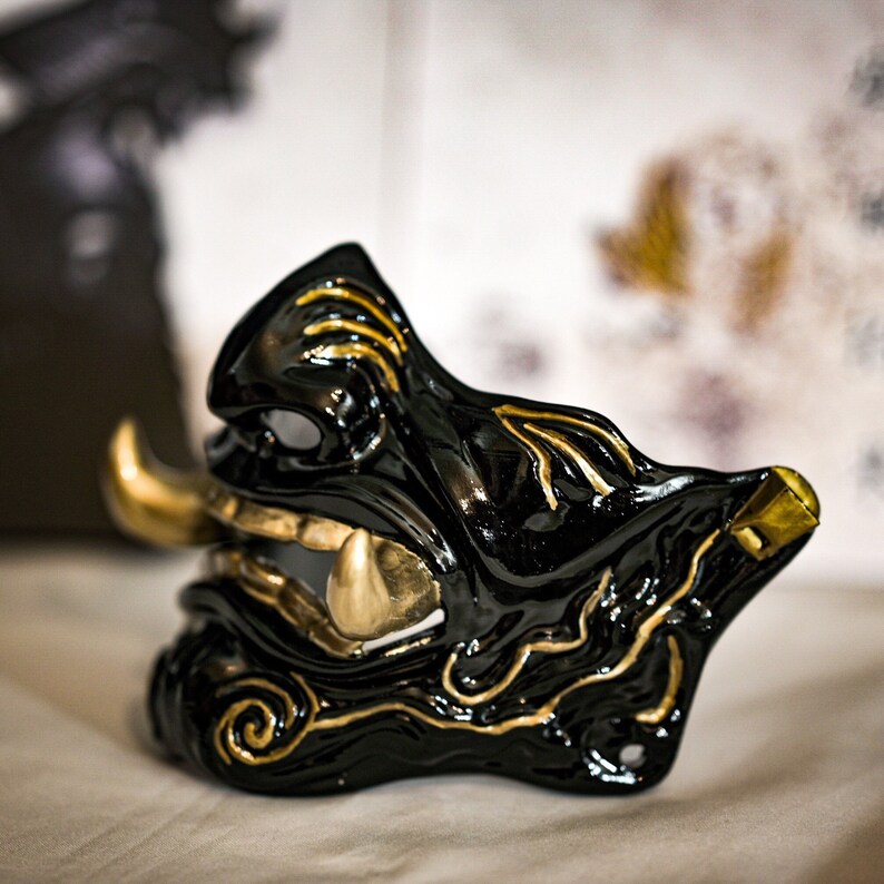 Erebus Oni Mask Half Face Mask Menpo Samurai Mask Japanese Armor Hannya ...