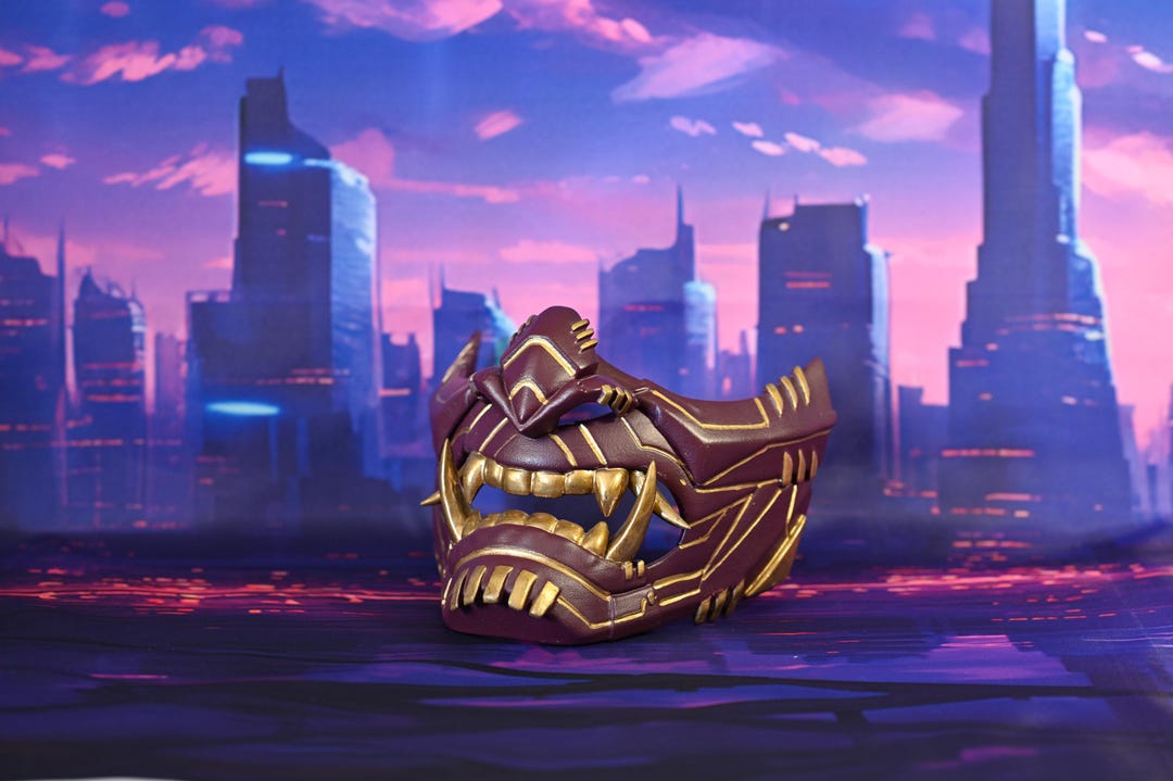 Techno Mask, Cyberpunk Mask, Oni Mask, Samurai Mask Japanese Armor ...