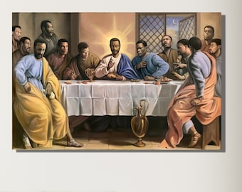 African American the Last Supper Jesus Christ Decor,christian Artwork ...