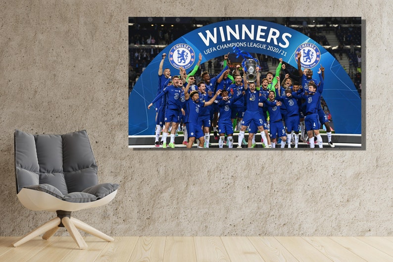 Chelsea Canvas Wall Artvictory Parade Football Printchelsea Champions ...