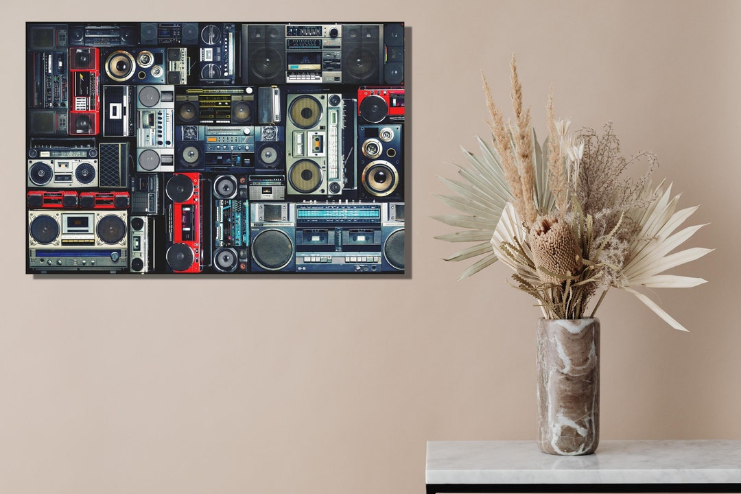 Boombox Wall Art,music Wall Decor,recording Studio Art,retro Boombox ...