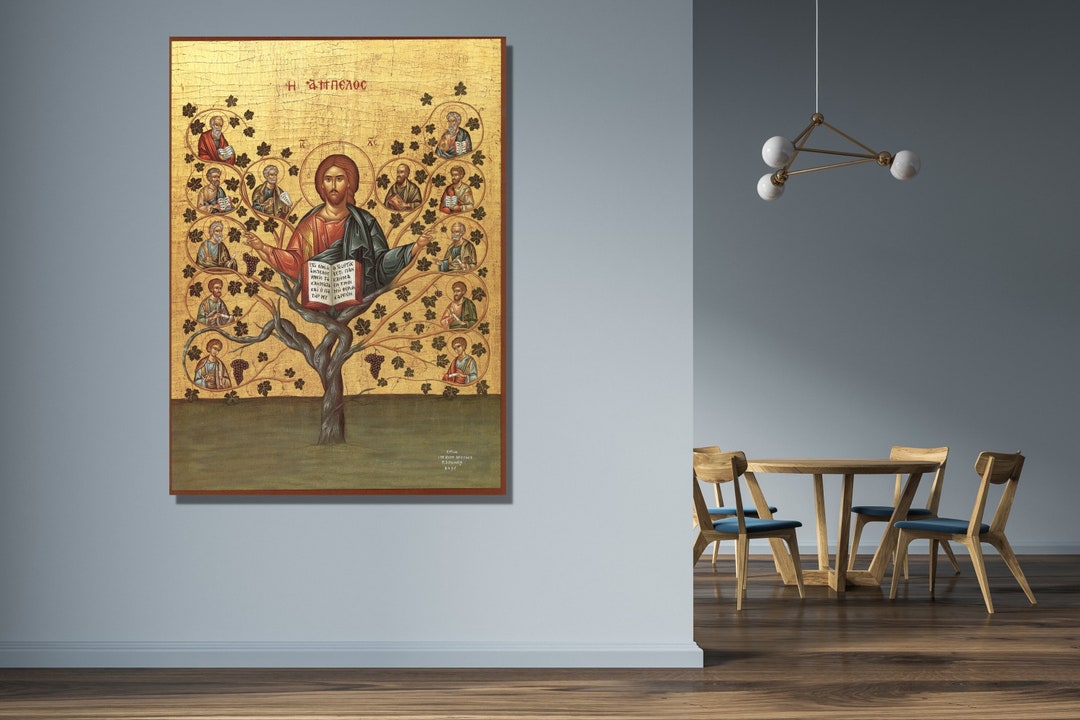 Jesus Christ Greek Orthodox Icon Canvas Wall Art|greek Orthodox Print ...
