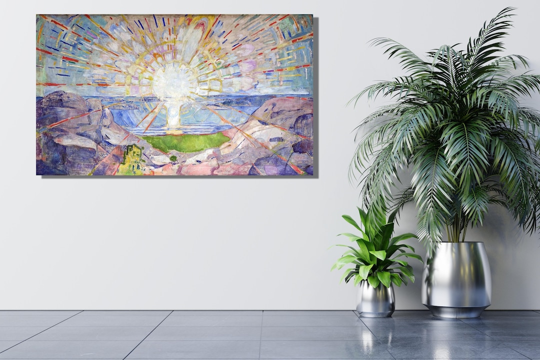 The Sun Painting by Edvard Munch Sun Wall Art|edvard Munch Painting ...