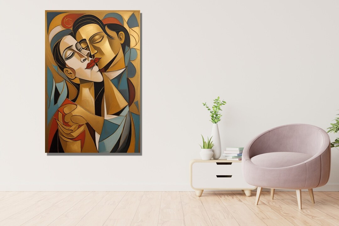 Cubist Lovers Art Print|abstract Couple Art|cubism Art|ai Created|lovers Couple Gift Idea ...