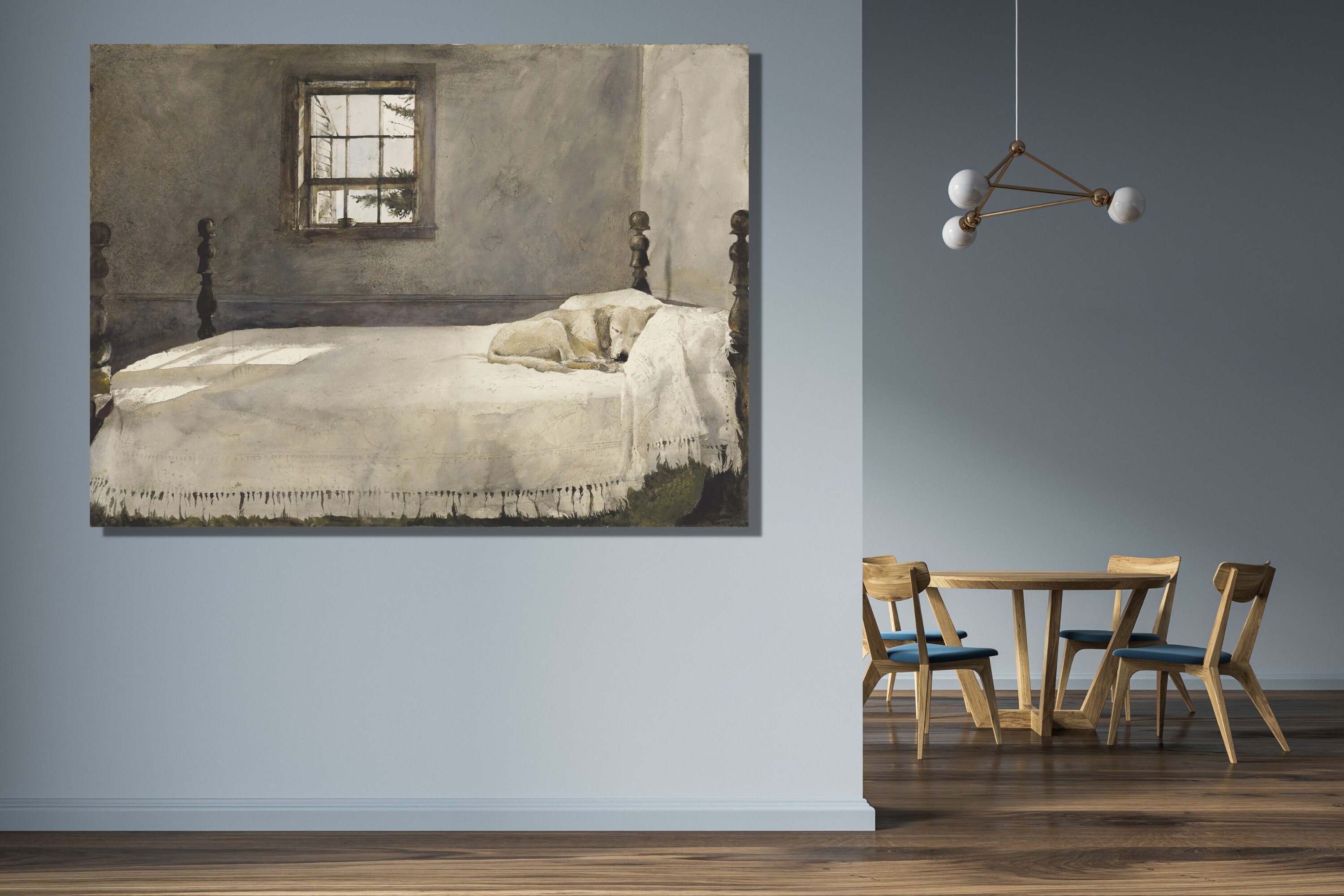 Master Bedroom Andrew Wyeth Dog Sleeping in Bed Giclee Printandrew ...