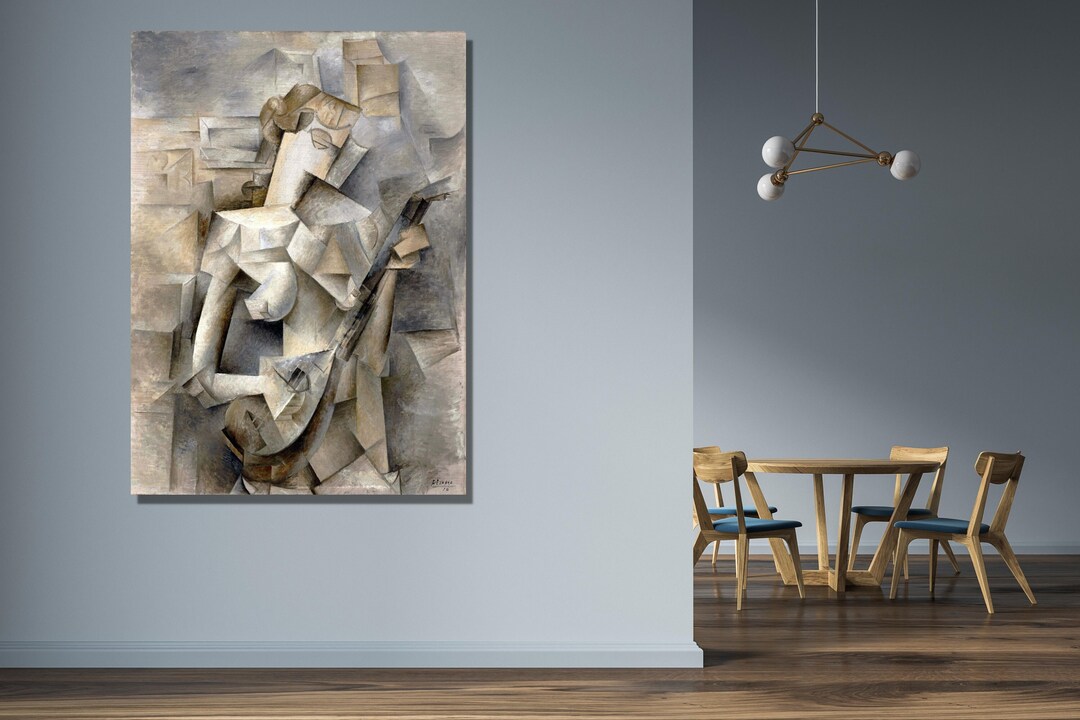 Pablo Picasso Girl With a Mandolin (1910) Poster Print Canvas Wall Art ...