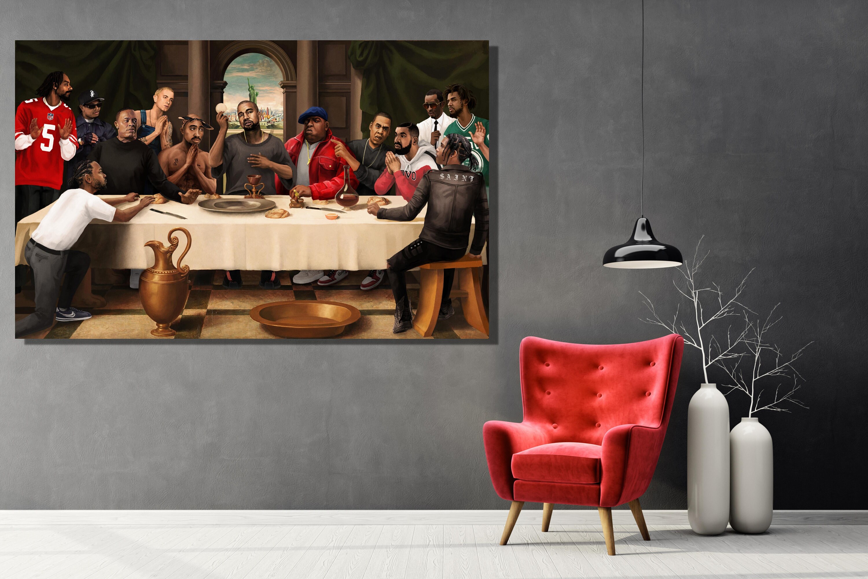 Last Supper All Time Rappers Canvas Wall Art Best Rappers of the ...