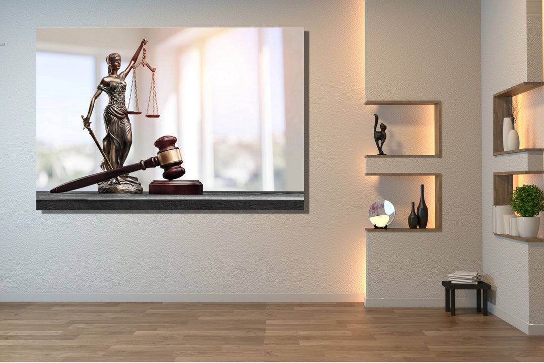 Lady Themis With Scales,attorney Printed,abstract Canvas Poster,lady ...