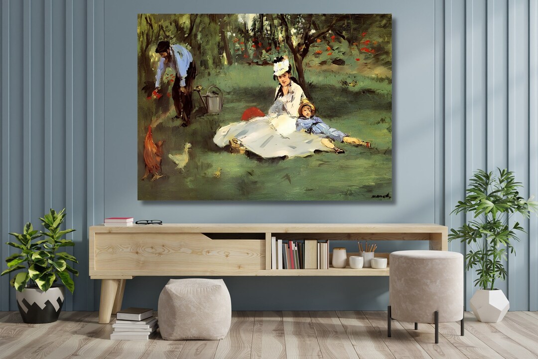 The Monet Family in Their Garden at Argenteuil 1874 by Edouard Manet ...