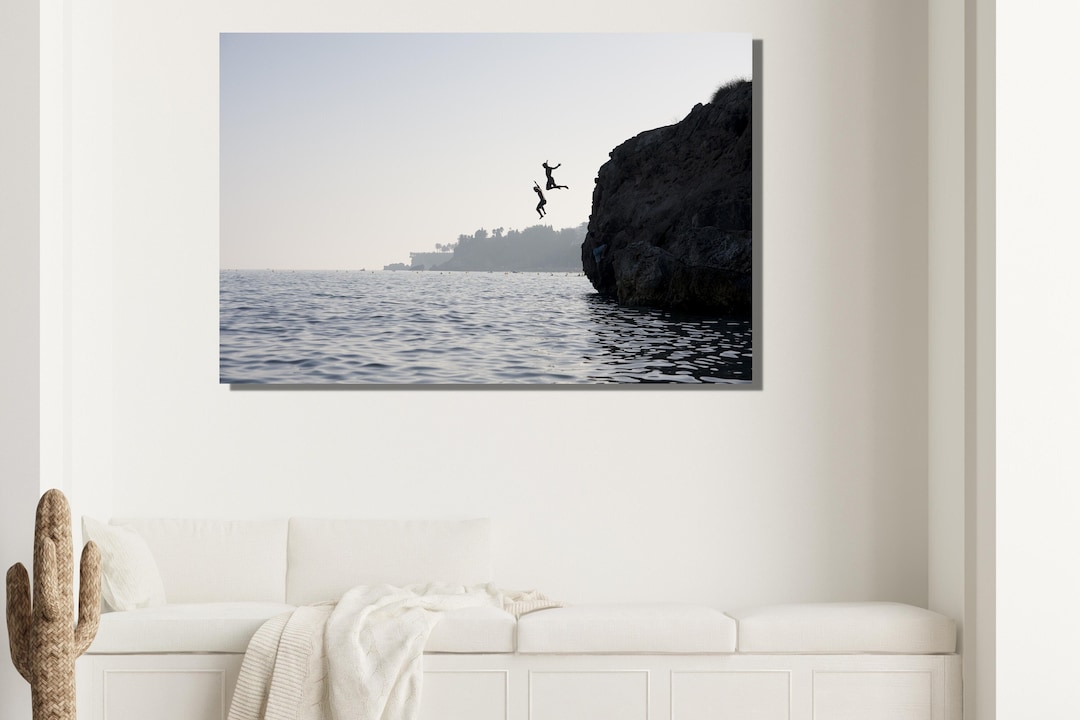 Cliff Diving Adventure Lifestyle Beach Canvas Art,cliff Diving Canvas ...